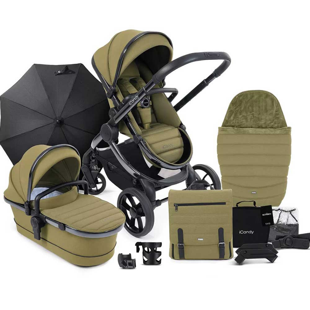 Бебешка количка iCandy Peach 7 Complete Bundle - Phantom-Olive Green ...